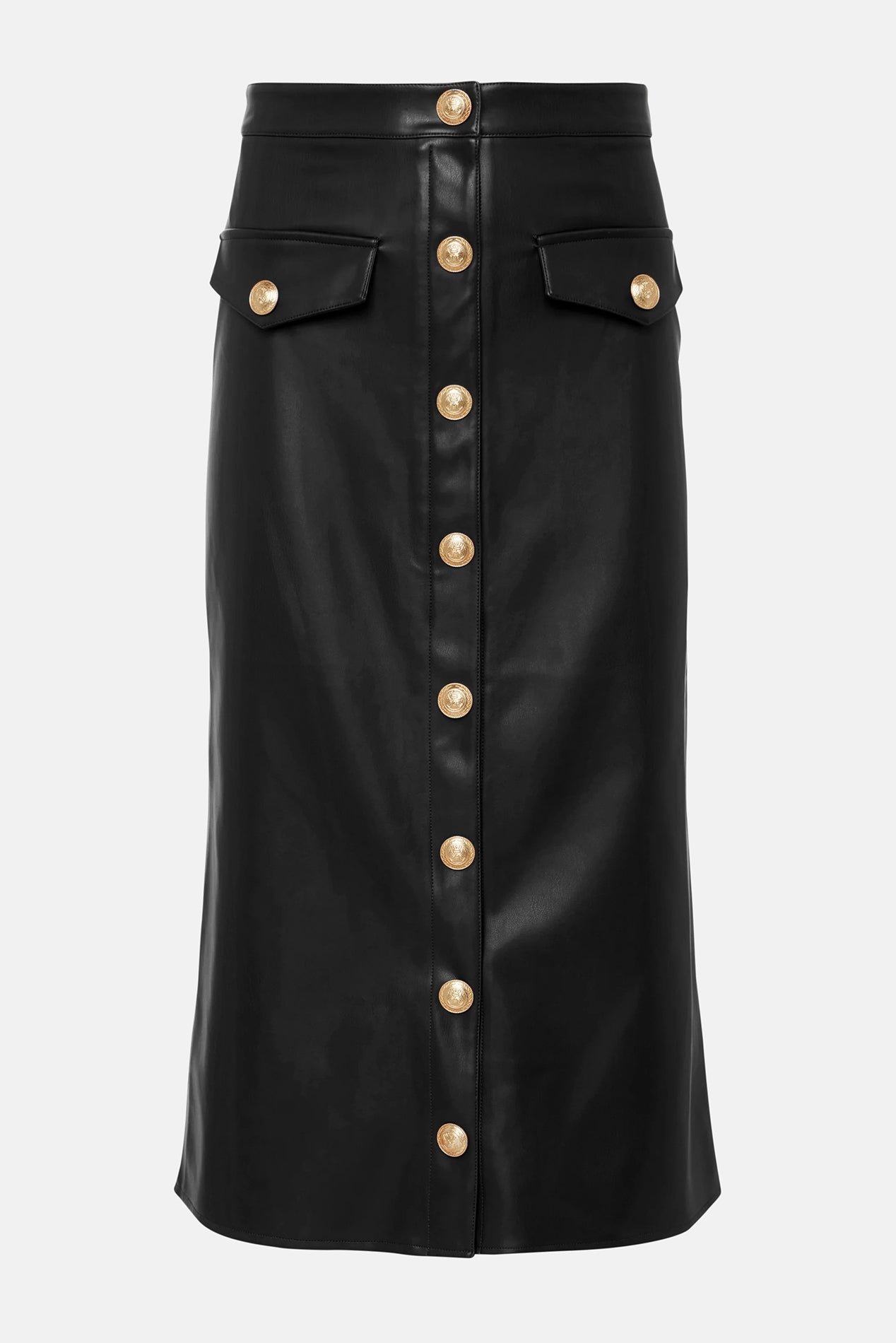 L'agence Milann Faux Leather Skirt - Black | Garmentory