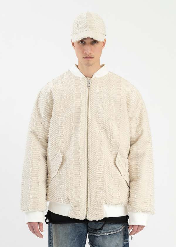 KAMIYA Wave Ox Blouson jacket - White | Garmentory
