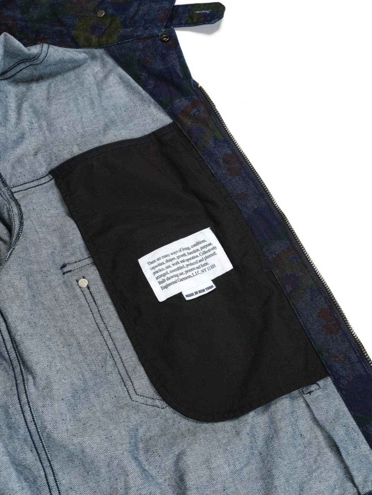 Engineered Garments Trucker Jacket - Indigo Floral Print Denim | Garmentory
