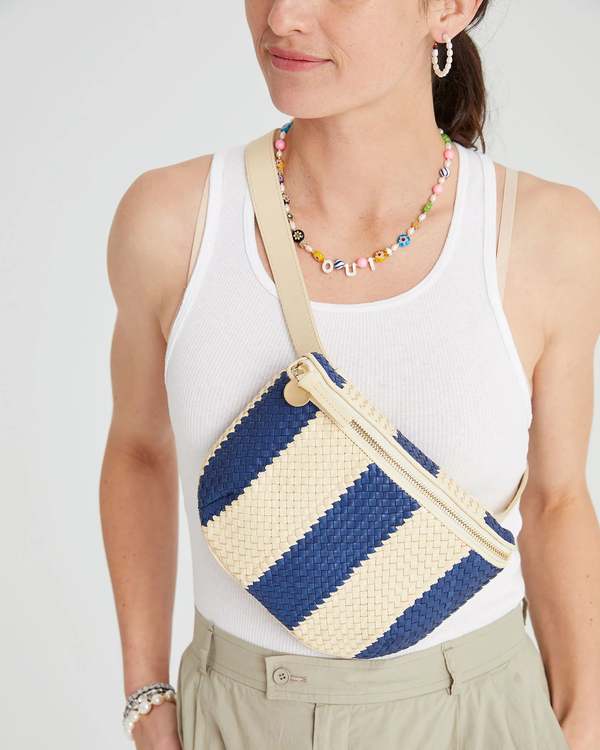 Clare V. Classic Fanny Pack - Indigo/Cream | Garmentory