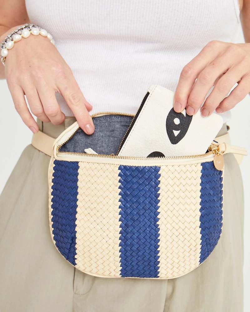Clare V. Classic Fanny Pack - Indigo/Cream | Garmentory