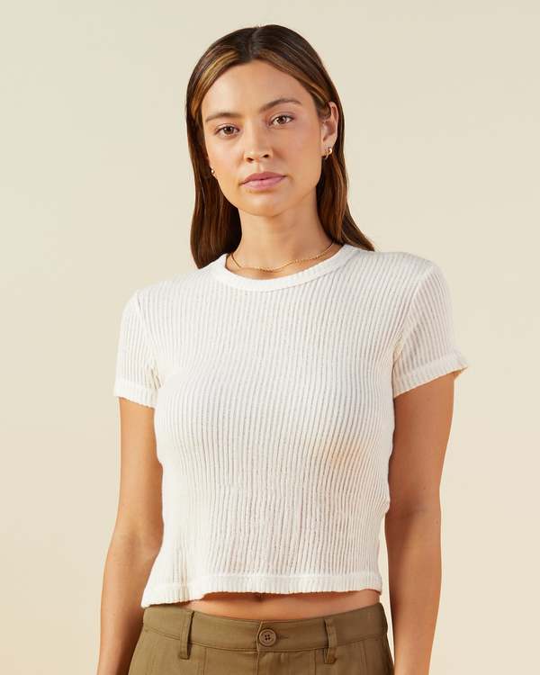 Monrow Needle Out Rib Tee | Garmentory