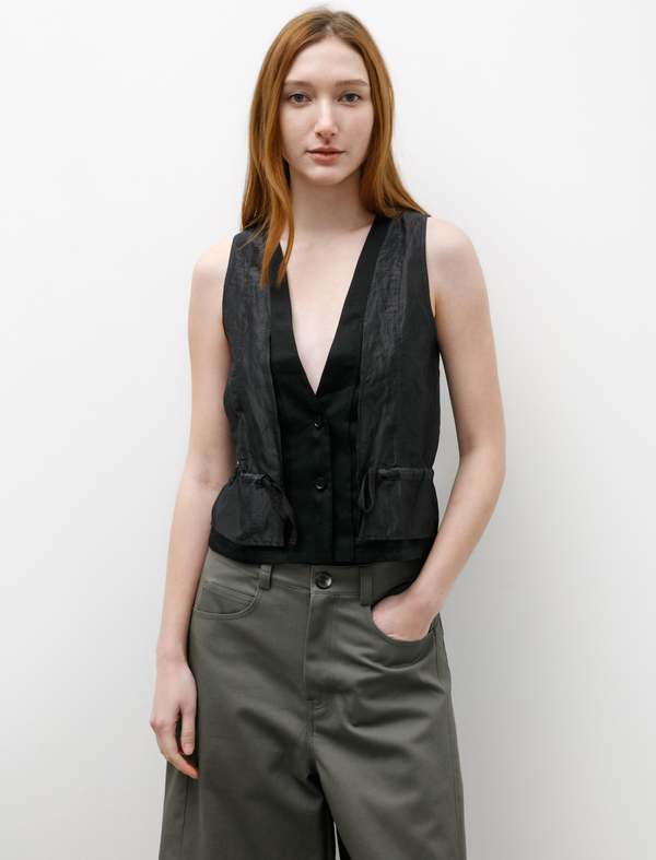Wanze Layered Vest - Black | Garmentory