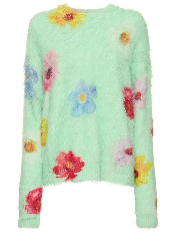 Flowers Oversized Furry Sweater | Garmentory