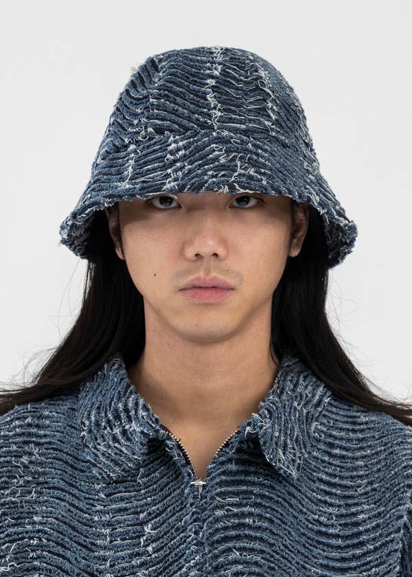 KAMIYA Wave Ox Bucket Hat - Indigo | Garmentory