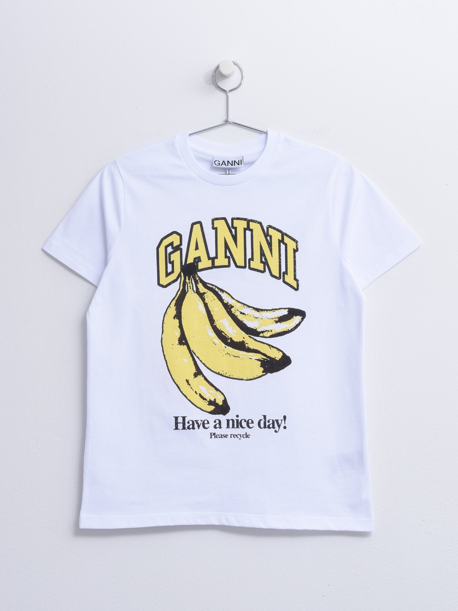 Ganni Basic Jersey Banana Relaxed T-shirt - Bright White | Garmentory