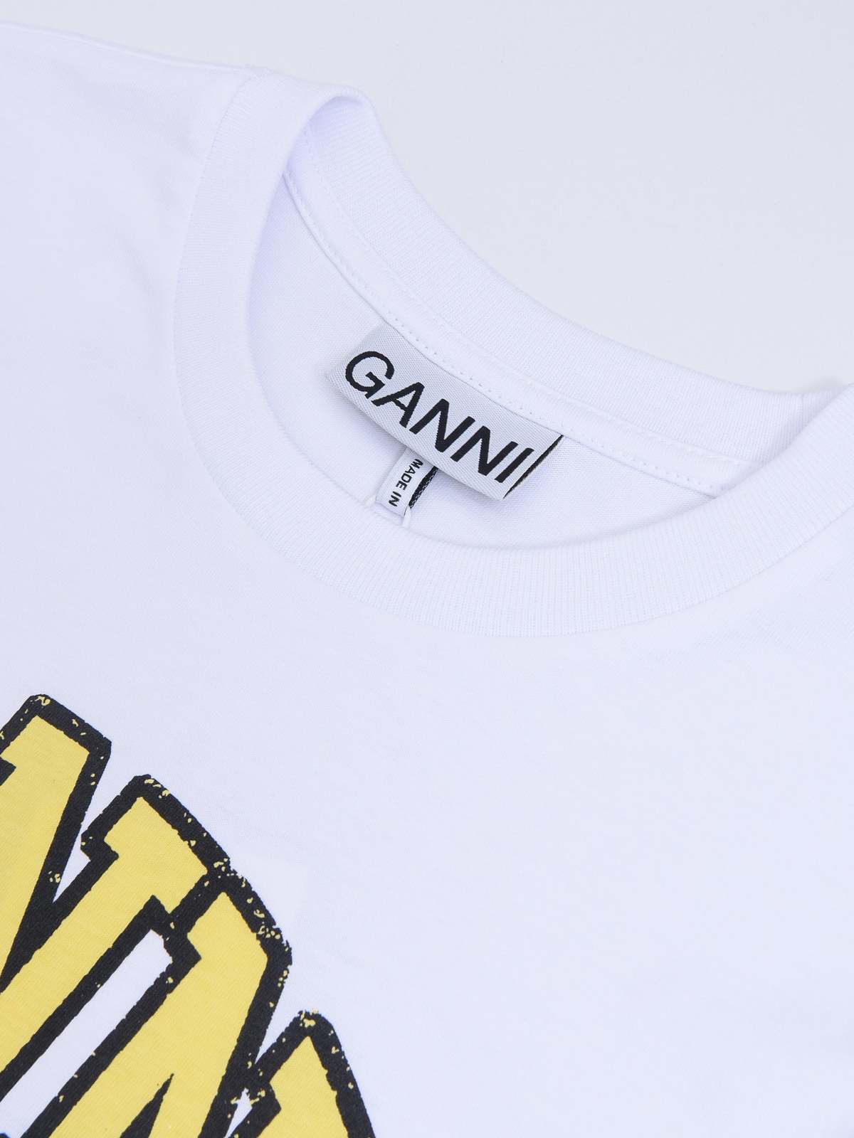 Ganni Basic Jersey Banana Relaxed T-shirt - Bright White | Garmentory