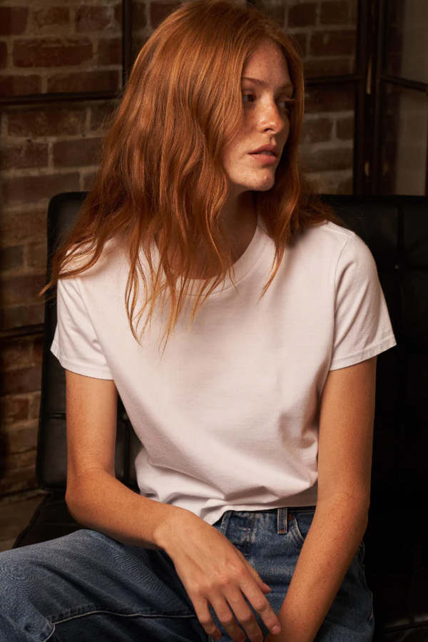 Perfect White Tee Springsteen Baby Tee - True Black/White | Garmentory