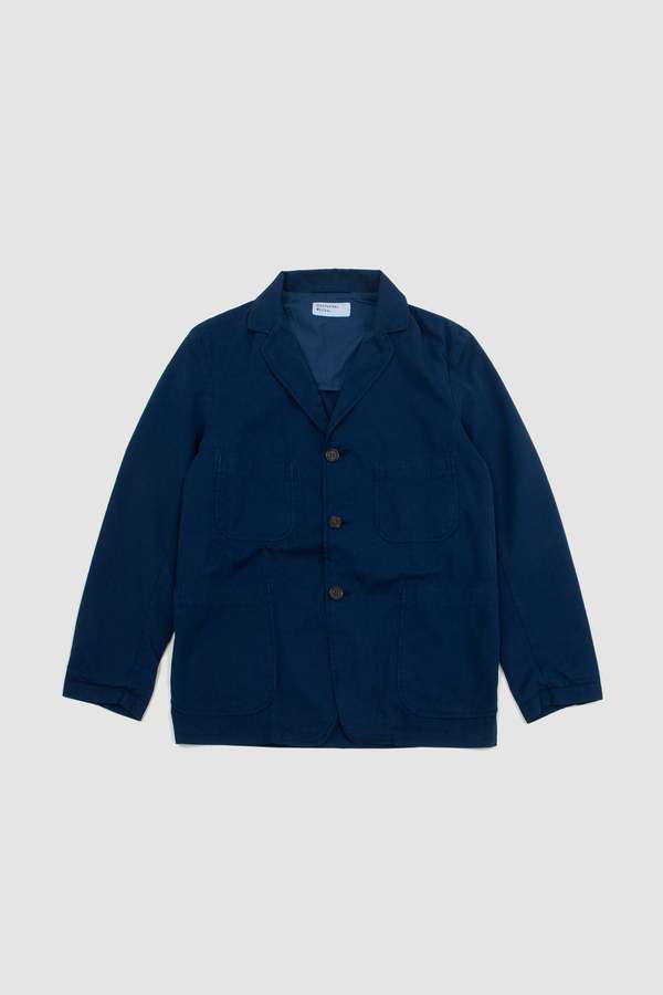 Universal Works Five Button Summer Canvas Jacket - Navy | Garmentory