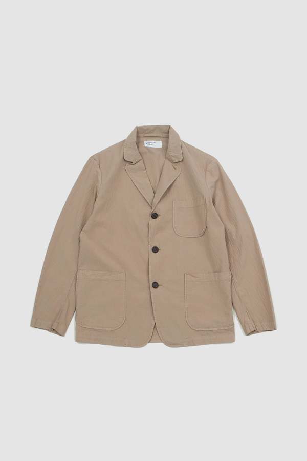 Universal Works Seersucker II Three Button Jacket - Summer Oak | Garmentory