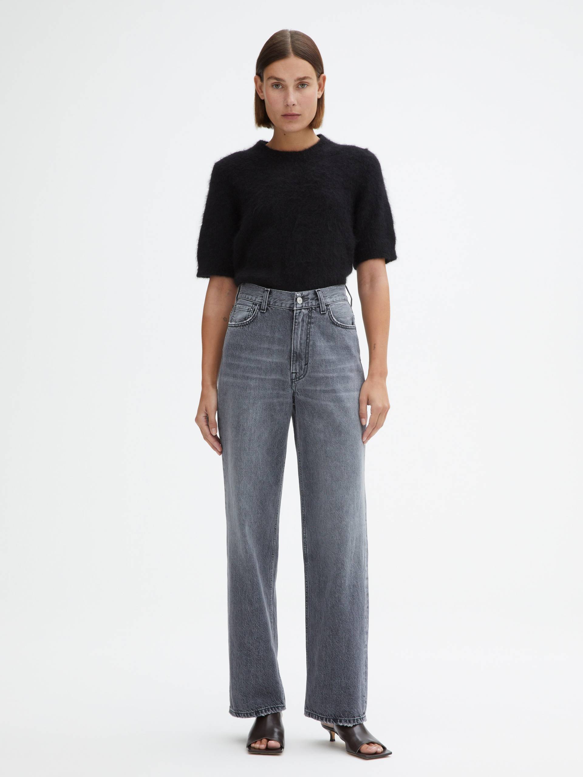 House of Dagmar Wide Leg Denim - Grey | Garmentory