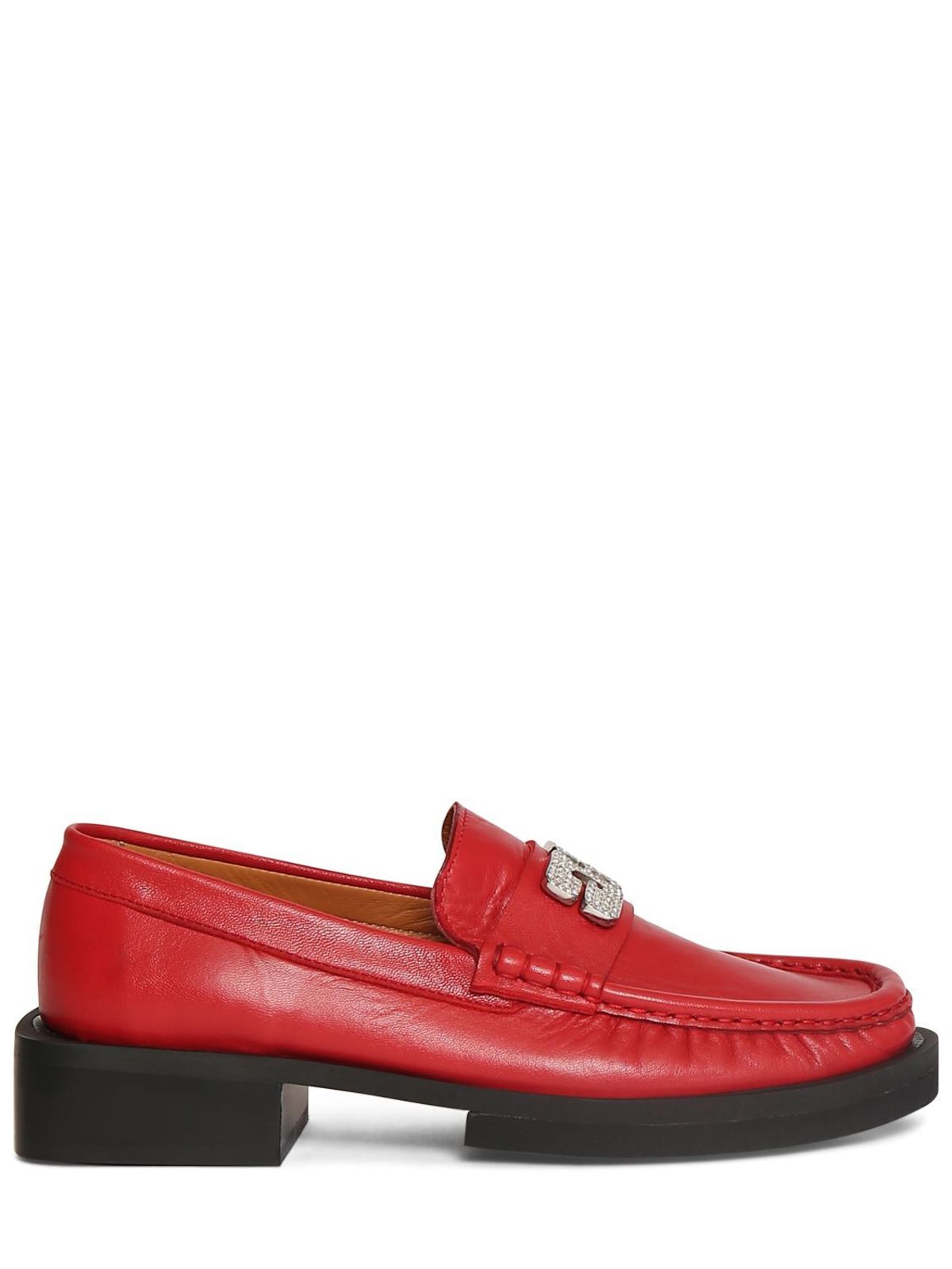 35mm Embellished Logo Leather Loafers | Garmentory