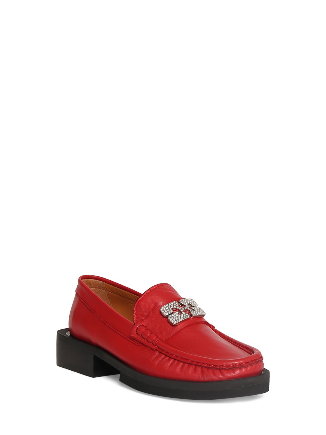 35mm Embellished Logo Leather Loafers | Garmentory