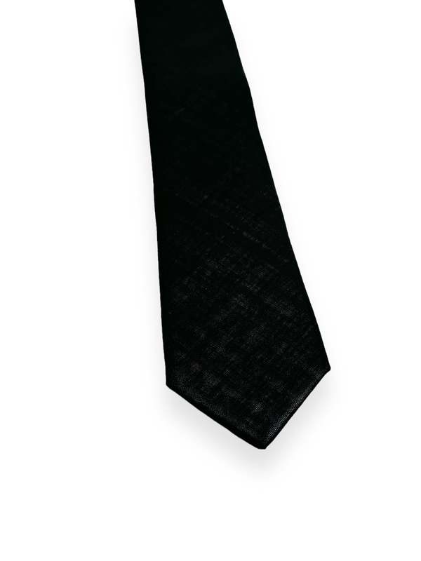 title of work SILK MESH OVERLAY NECKTIE - Black | Garmentory