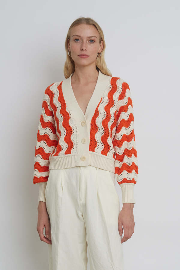 Eleven Six Luna Cardi - Ivory/Tomato | Garmentory