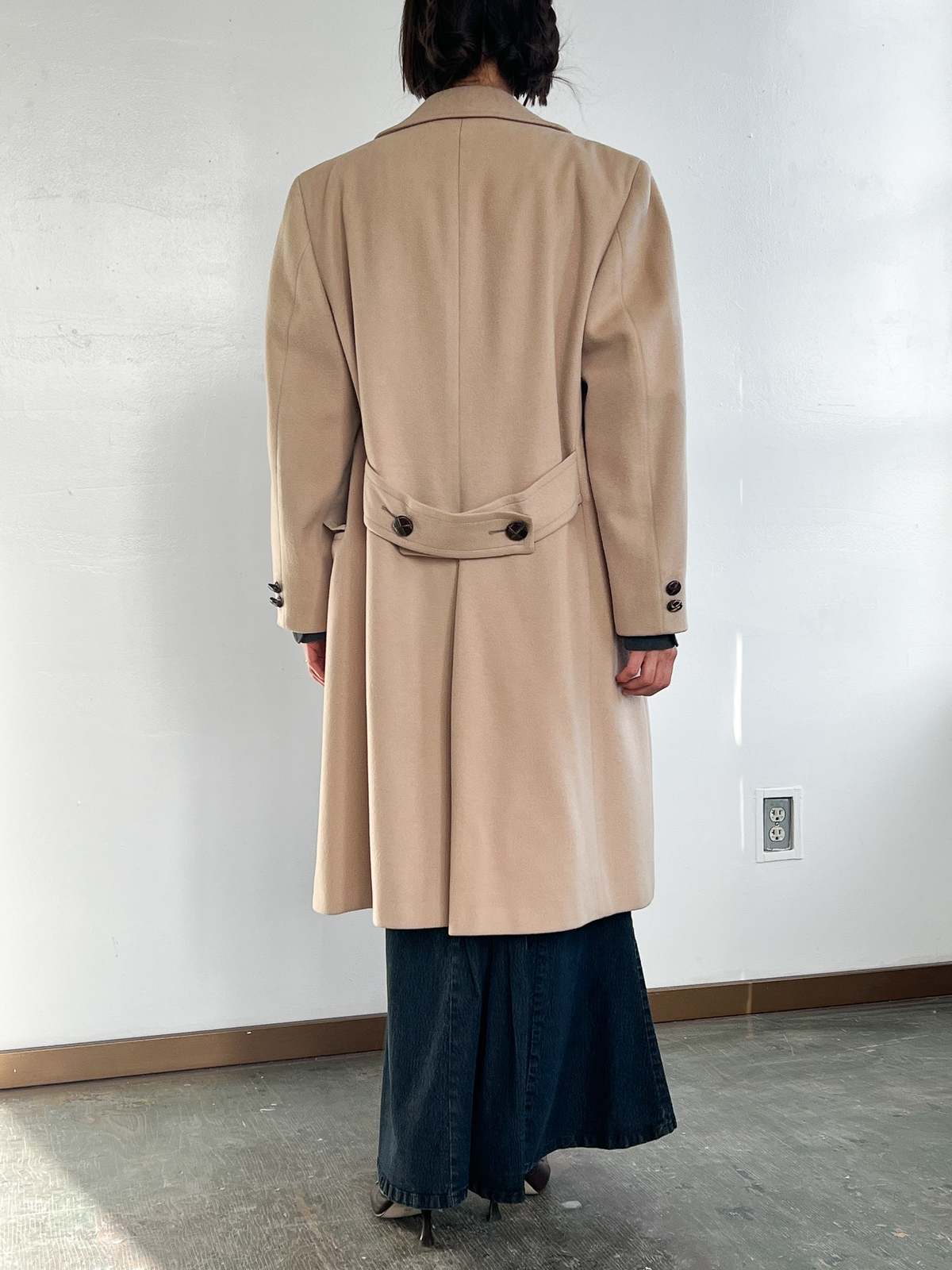 Wool CD Double Breasted Trench - Tan | Garmentory