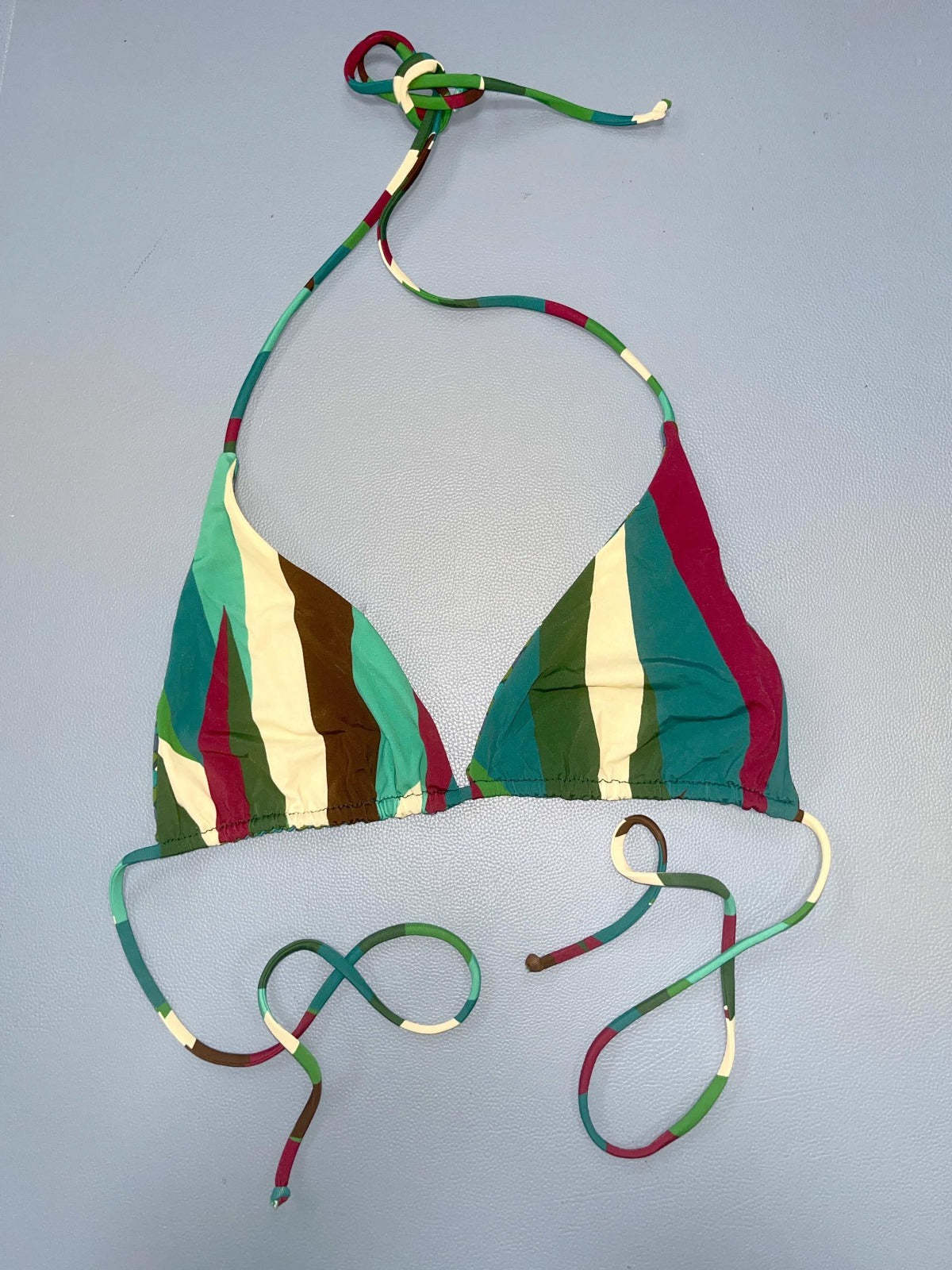 Siyu Dante Beach Reversible Triangle Bikini Top - Blue Multi | Garmentory
