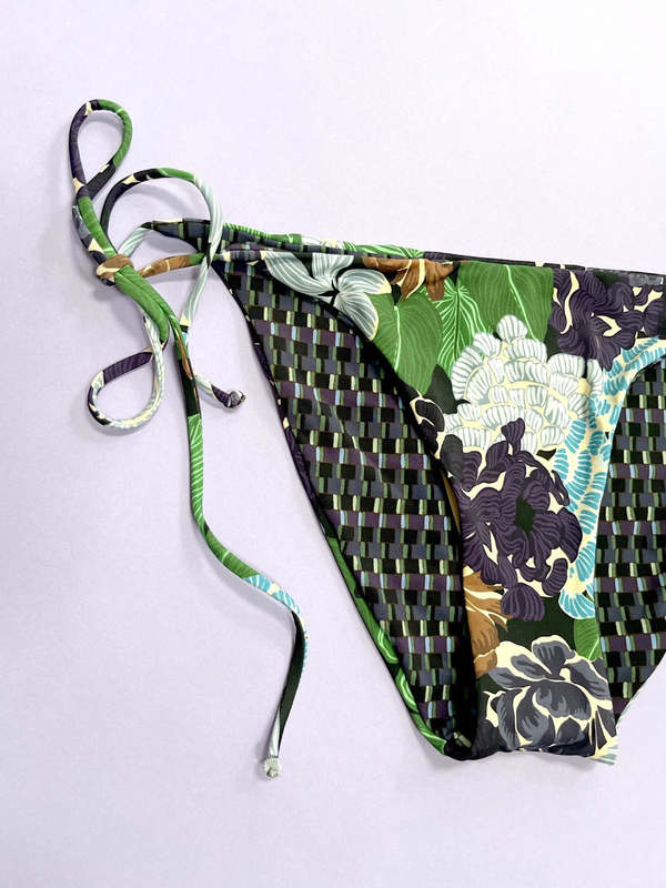 Siyu Pink Beach Reversible Tie Side Bikini Bottom - Floral | Garmentory
