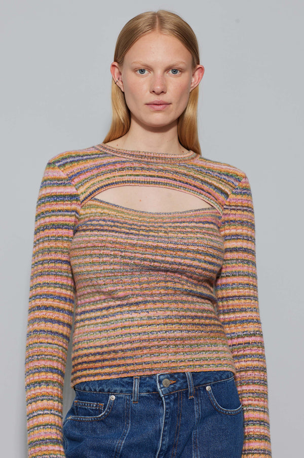 Oval Square Knit Blouse - Multi | Garmentory