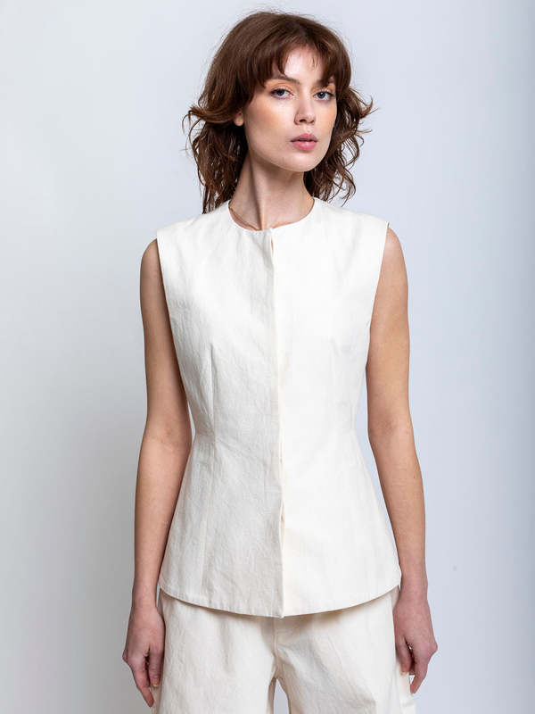 Lauren Manoogian Structure Bodice Top - Natural | Garmentory