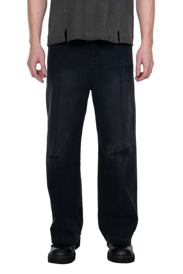 Professor.E E Distressed Chino - Black Washed | Garmentory