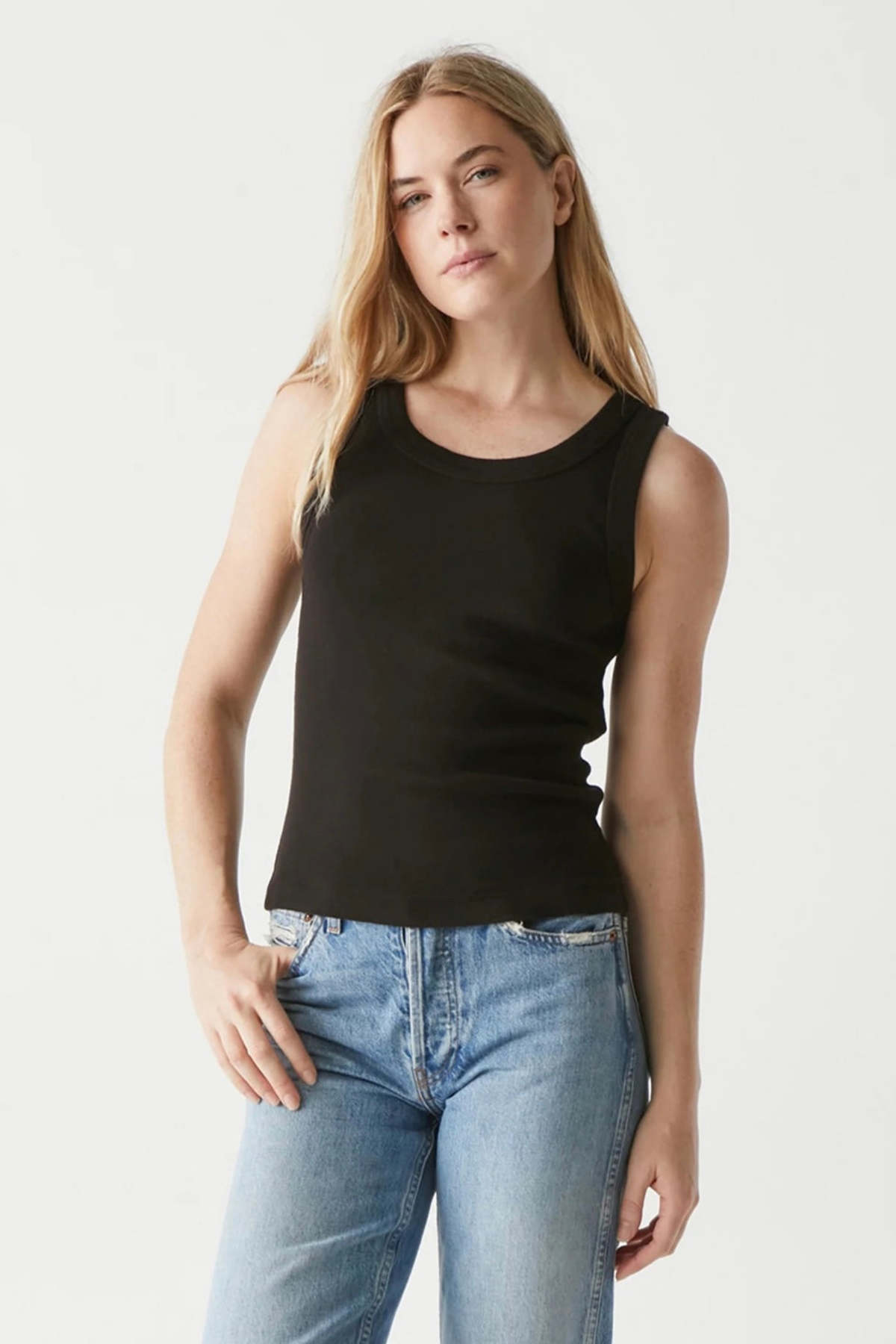 Michael Stars Mina Cropped Tank - Black | Garmentory
