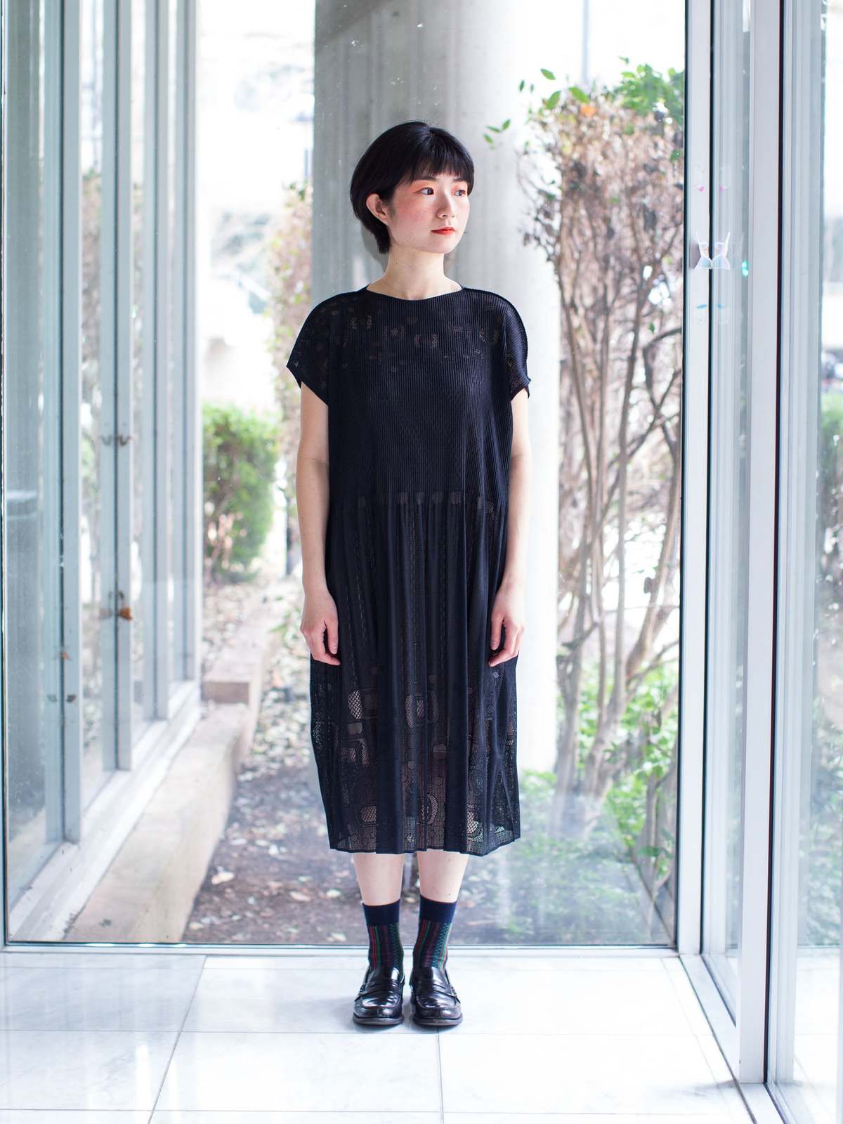 M. & Kyoko Pleated Dress - Black | Garmentory