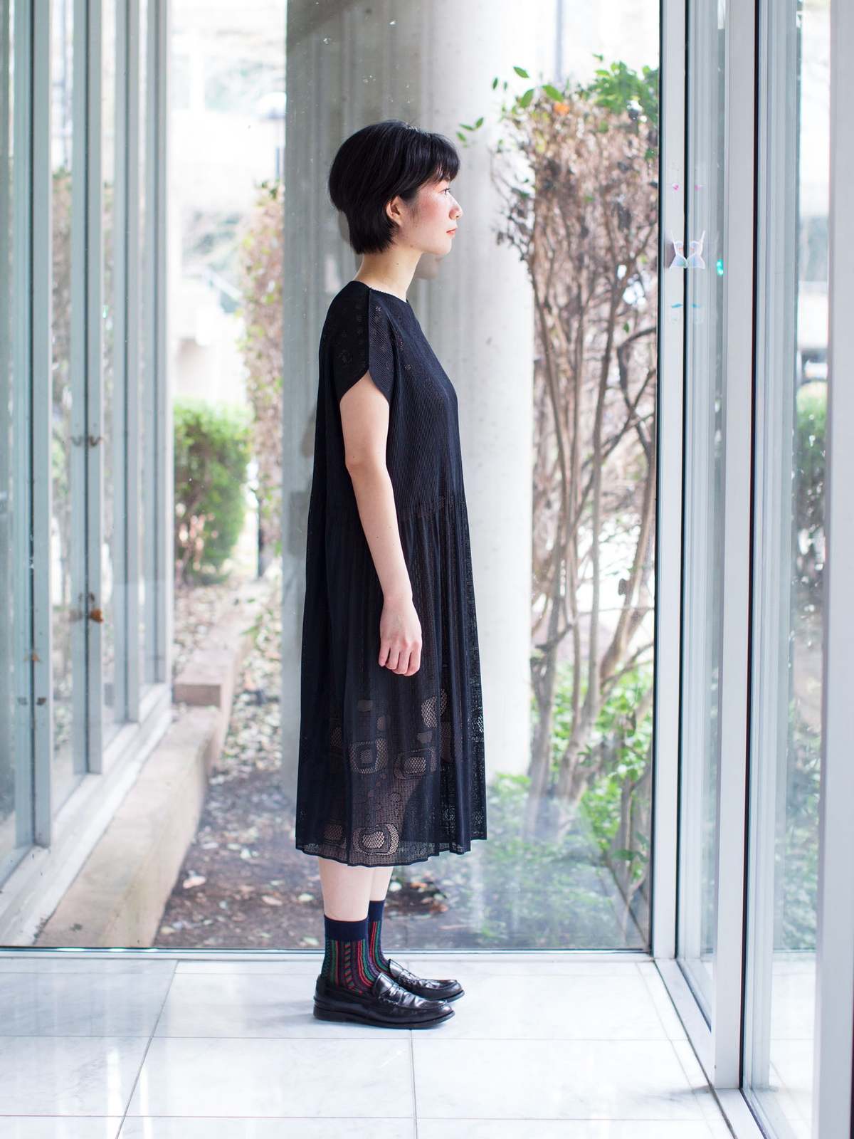 M. & Kyoko Pleated Dress - Black | Garmentory