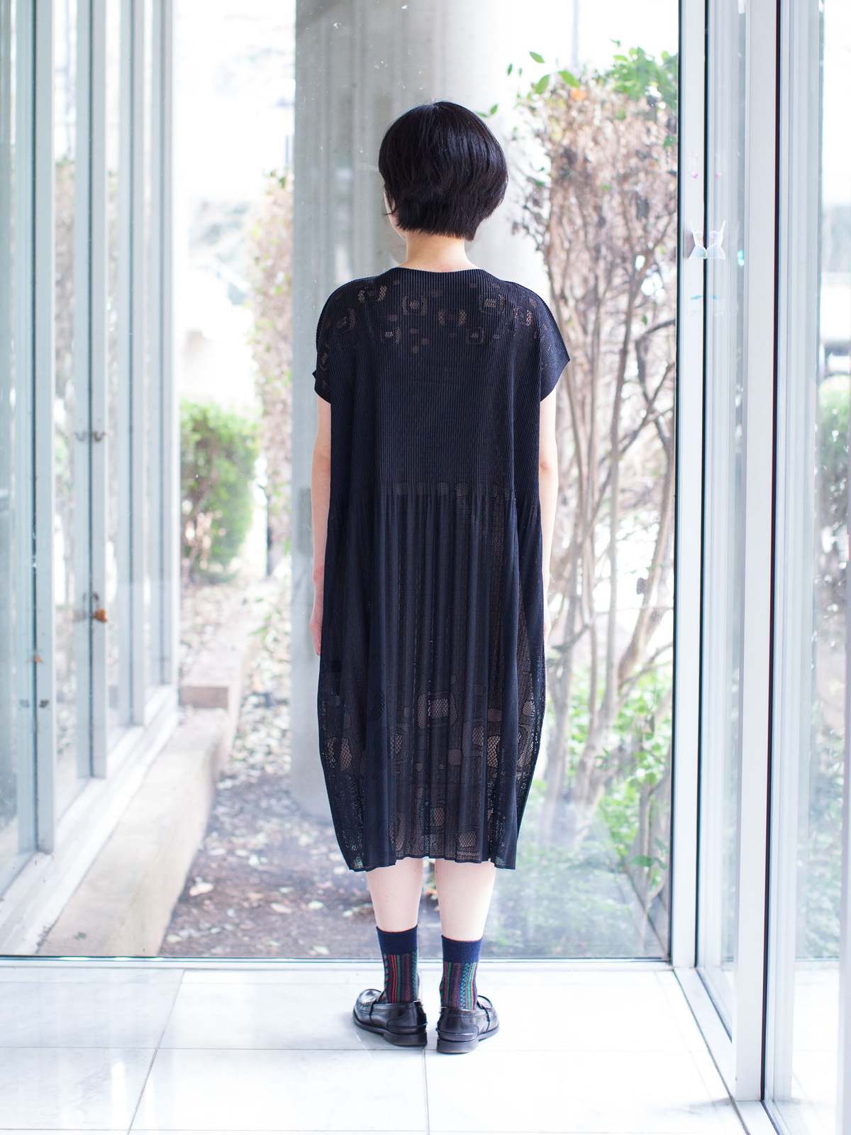 M. & Kyoko Pleated Dress - Black | Garmentory