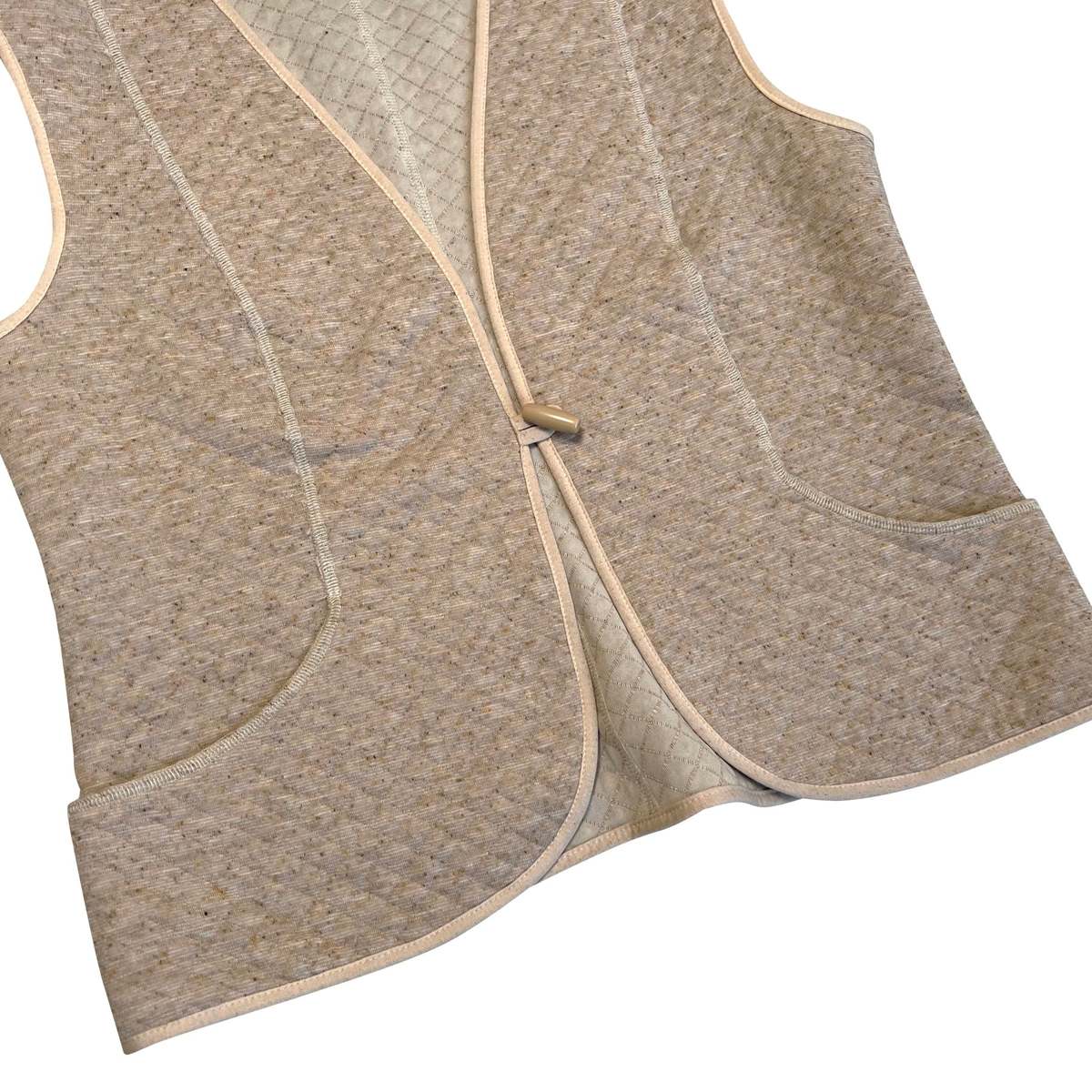 Finn Karelia (Finland) Quilted Wool Toggle Vest Beige : M | Garmentory
