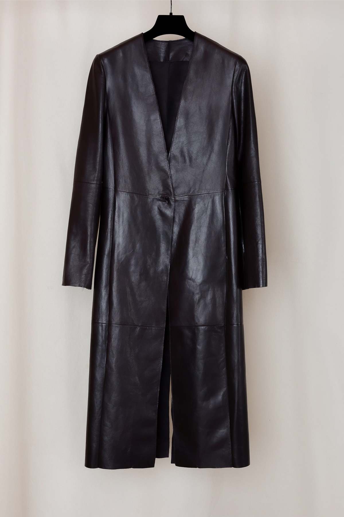 Gabriela Coll Garments Leather No.179 Leather Slit Coat - Black ...