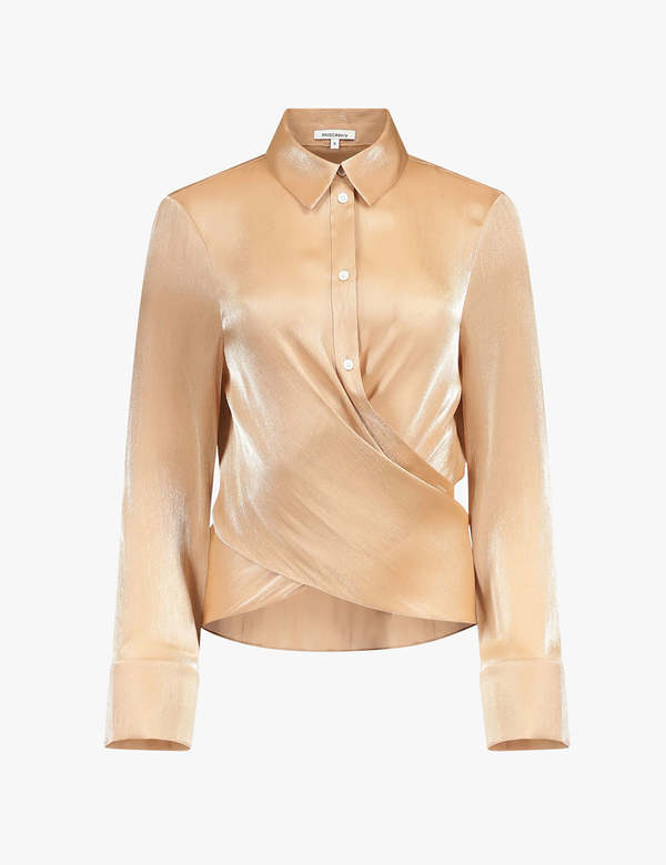 Caramel Wrap Around Button Down | Garmentory