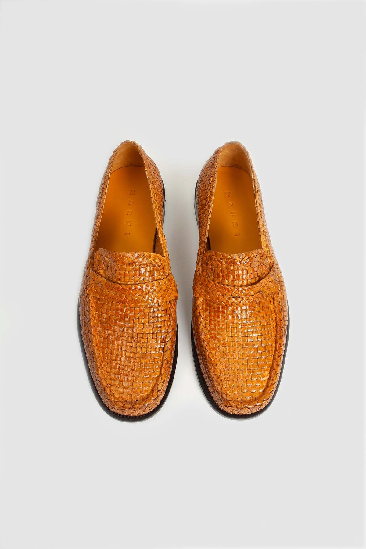 Marni Light Woven Leather Mocassin - Light Orange | Garmentory