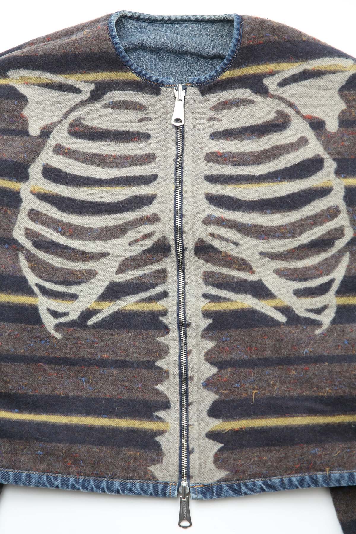 Kapital 14oz Denim BONE Lining Reversible Motocross Pro Jacket - Indigo ...