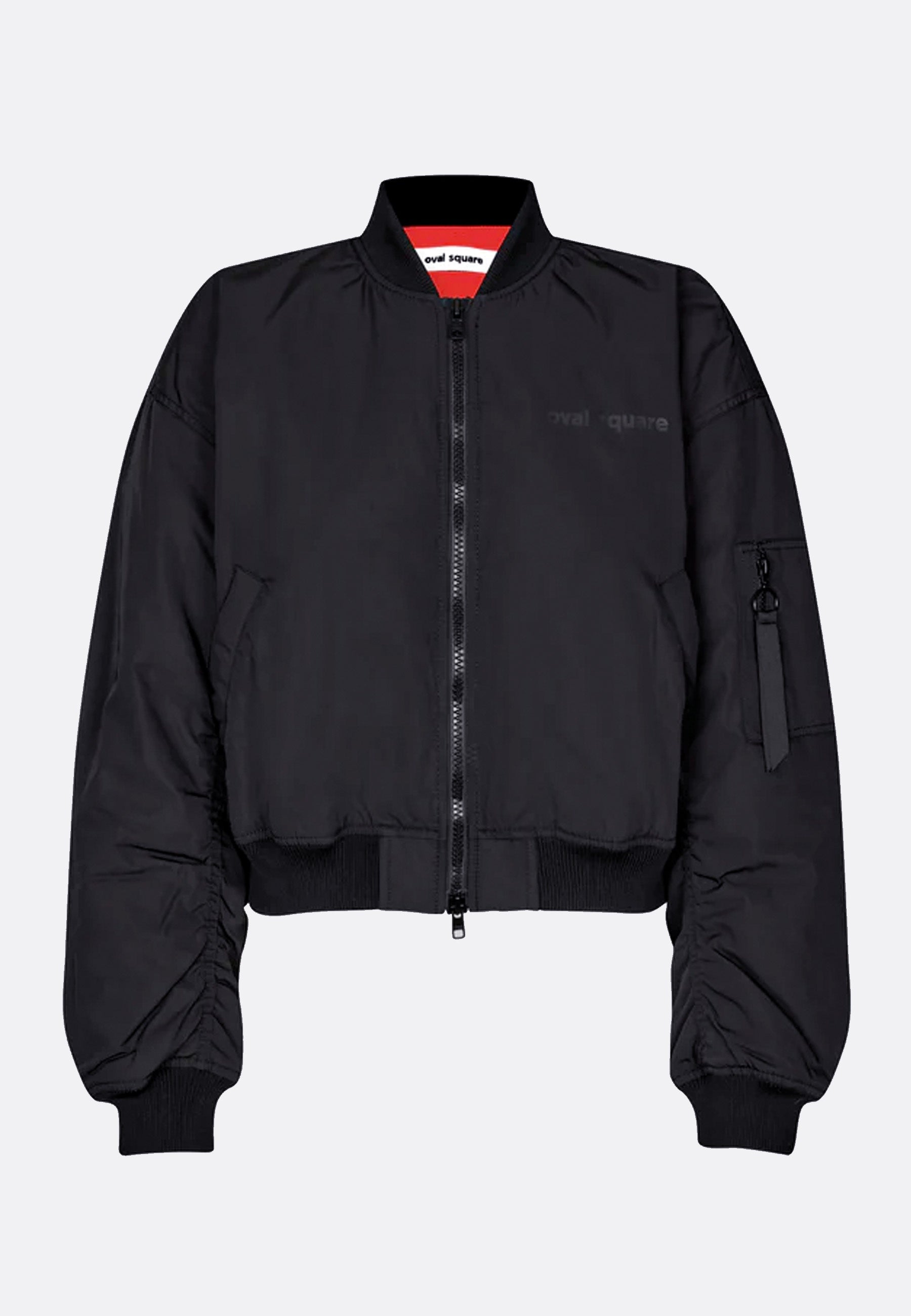 Oval Square Flight Cropped Bomber - Black | Garmentory