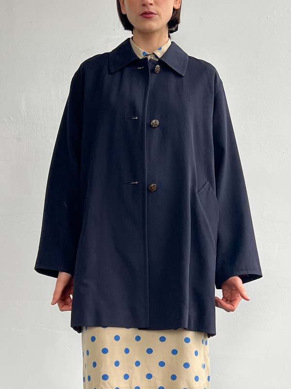 Vintage Wool Swing Jacket - Dark Blue | Garmentory