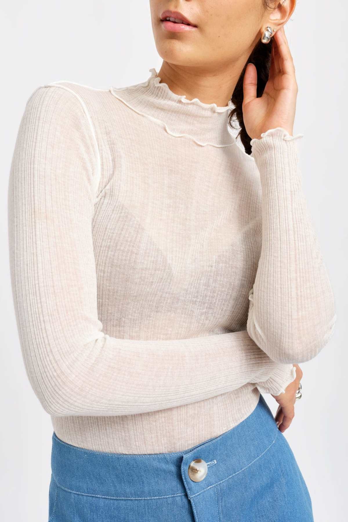 Eliza Faulkner Imperfect Jane Longsleeve Turtleneck - Off White ...