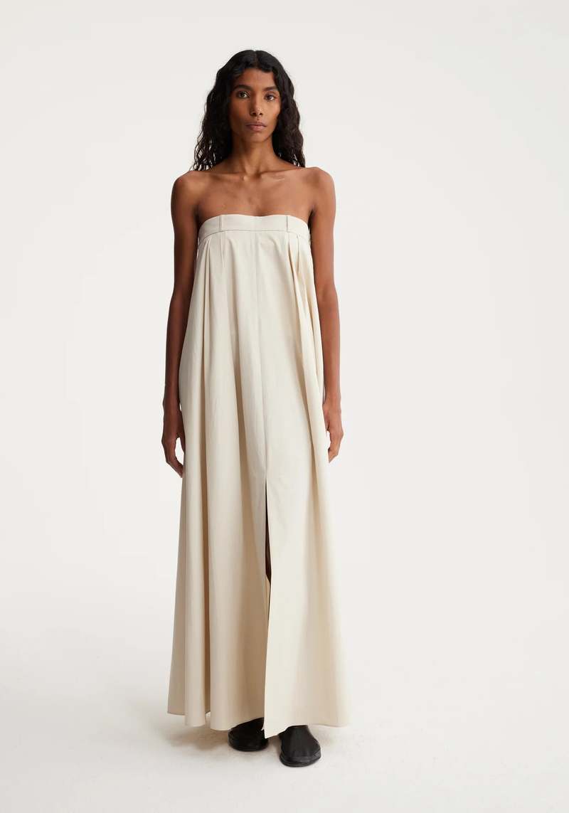 Rohe Strapless Volume Dress - Sand | Garmentory