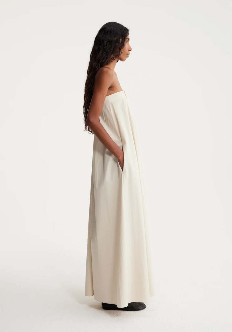 Rohe Strapless Volume Dress - Sand | Garmentory