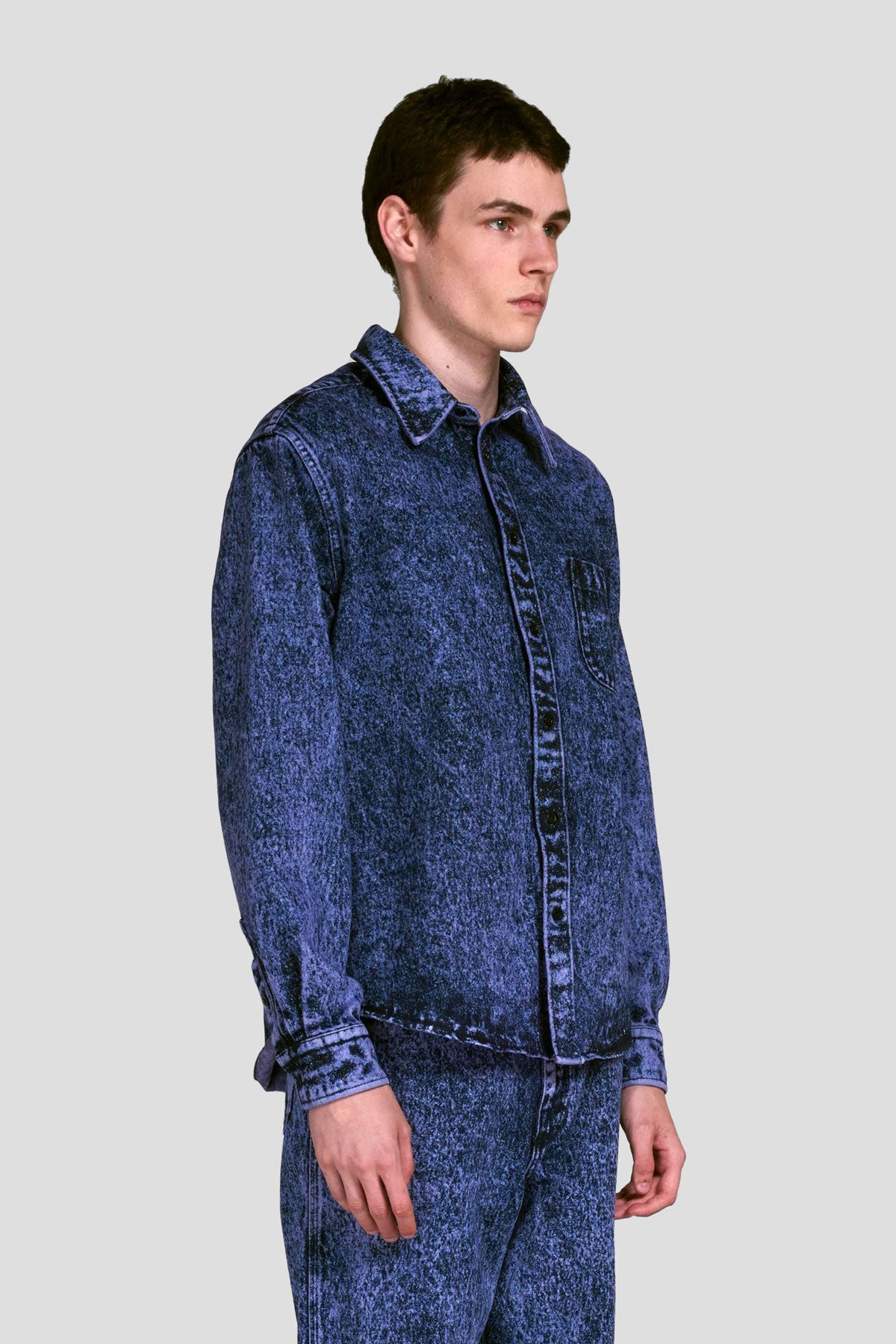Marni Acid Denim Overshirt - Light Orchid | Garmentory