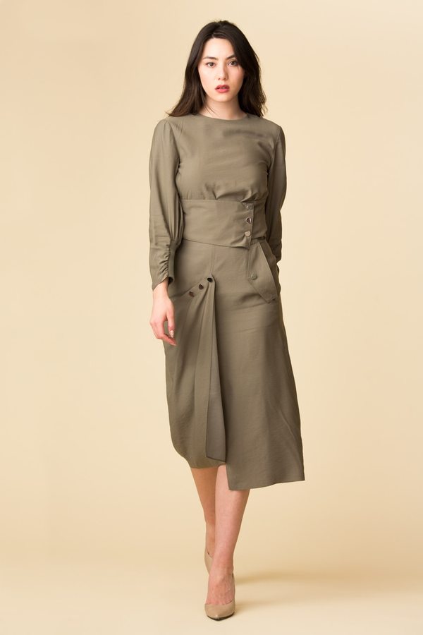 Tibi Asymmetrical Flap Skirt | Garmentory