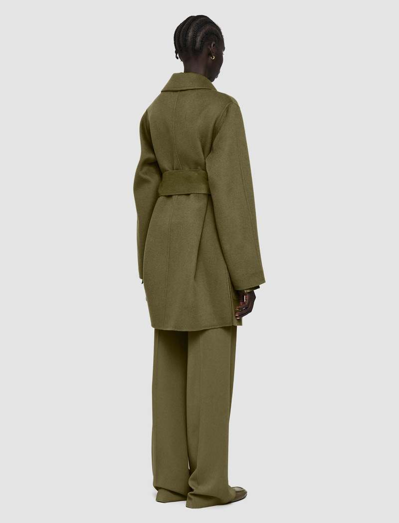 Joseph Clemence Double Face Cashmere Coat - Dark Olive | Garmentory