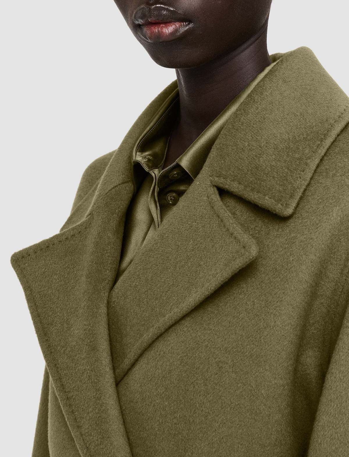 Joseph Clemence Double Face Cashmere Coat - Dark Olive | Garmentory