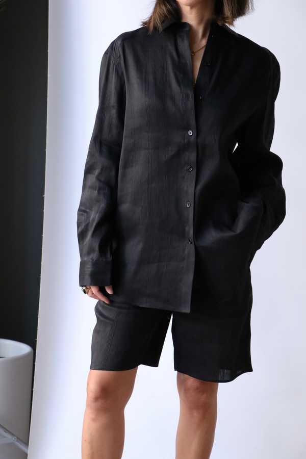 Loulou Studio Canisa Shirt - Black | Garmentory