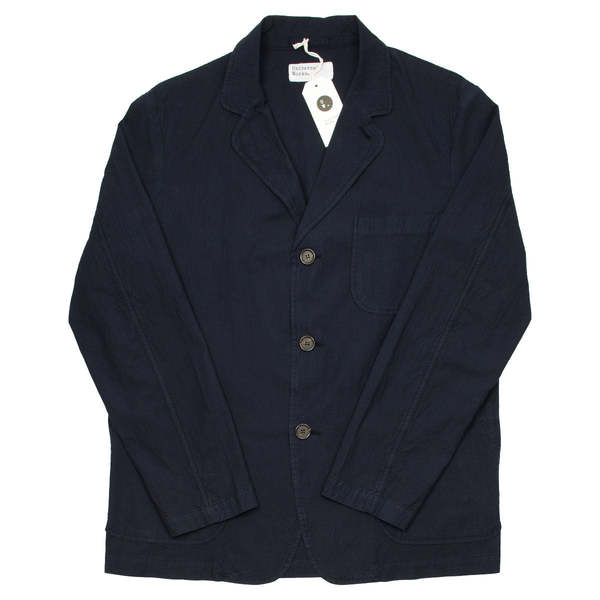 Universal Works Three Button Seersucker II Jacket - Navy | Garmentory