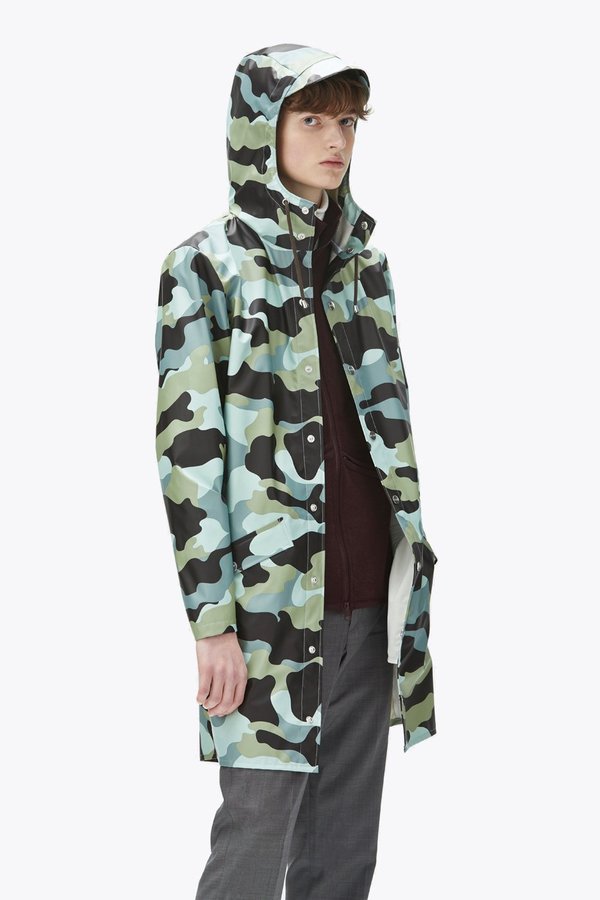 Rains AOP Long Jacket - Sea Camo | Garmentory
