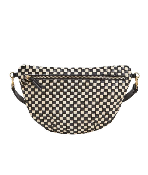 Clare V. Grande Fanny Pack - Black/Cream Checker | Garmentory