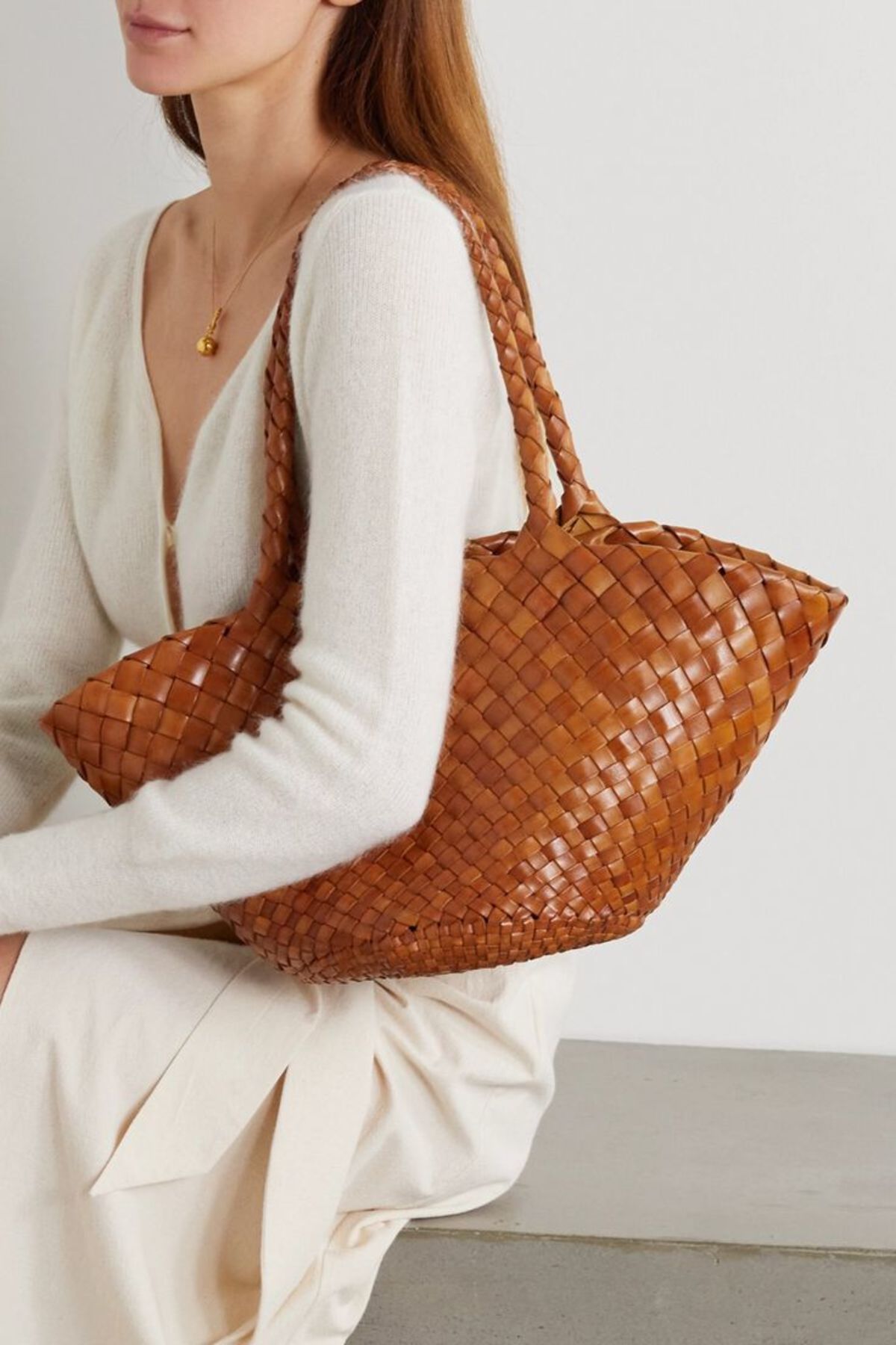 Dragon Diffusion EGOLA WOVEN BASKET BAG - TAN | Garmentory