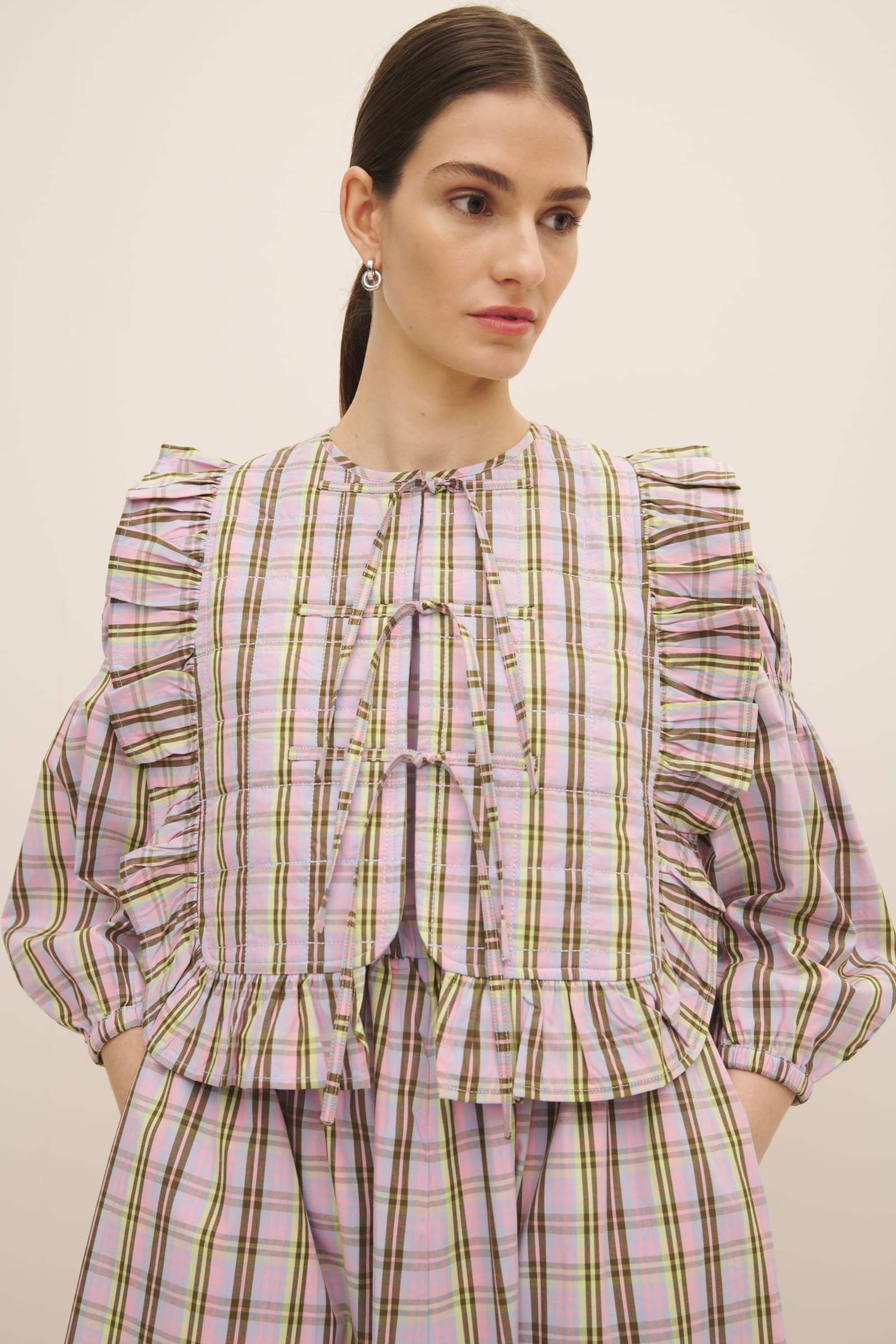 Kowtow Piccolo Top - Pink Tartan | Garmentory