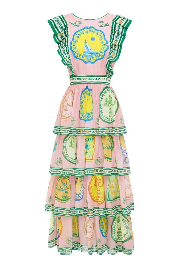 Alemais Porcelain Frill Midi Dress | Garmentory